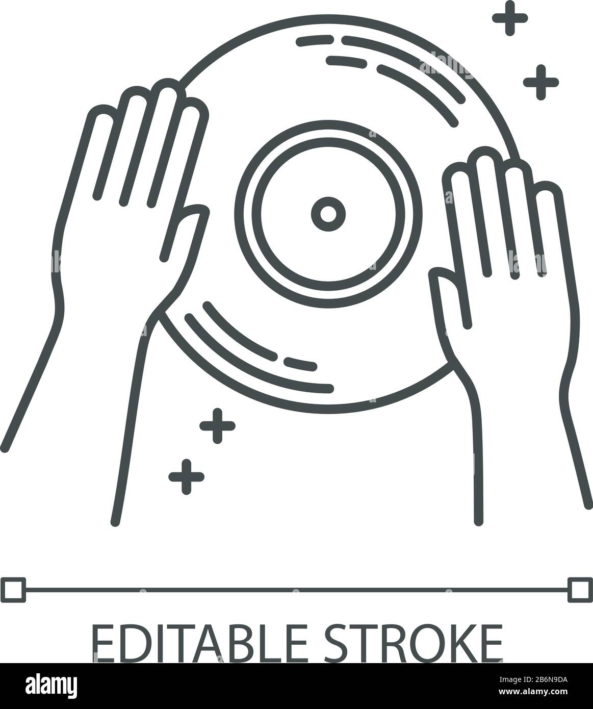 DJ pixel perfect linear icon. Thin line customizable illustration ...