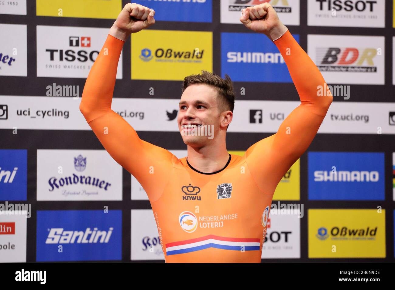 Harrie Lavreysen of Nederlandt Men's Sprint -Podium during the 2020 UCI ...