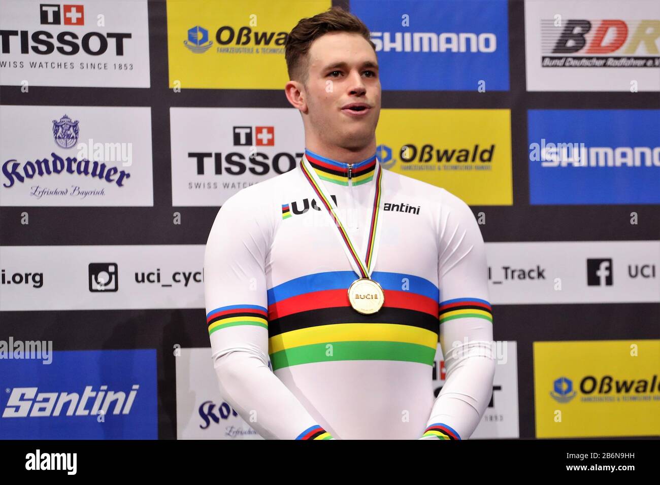 Harrie Lavreysen of Nederlandt Men's Sprint -Podium during the 2020 UCI ...