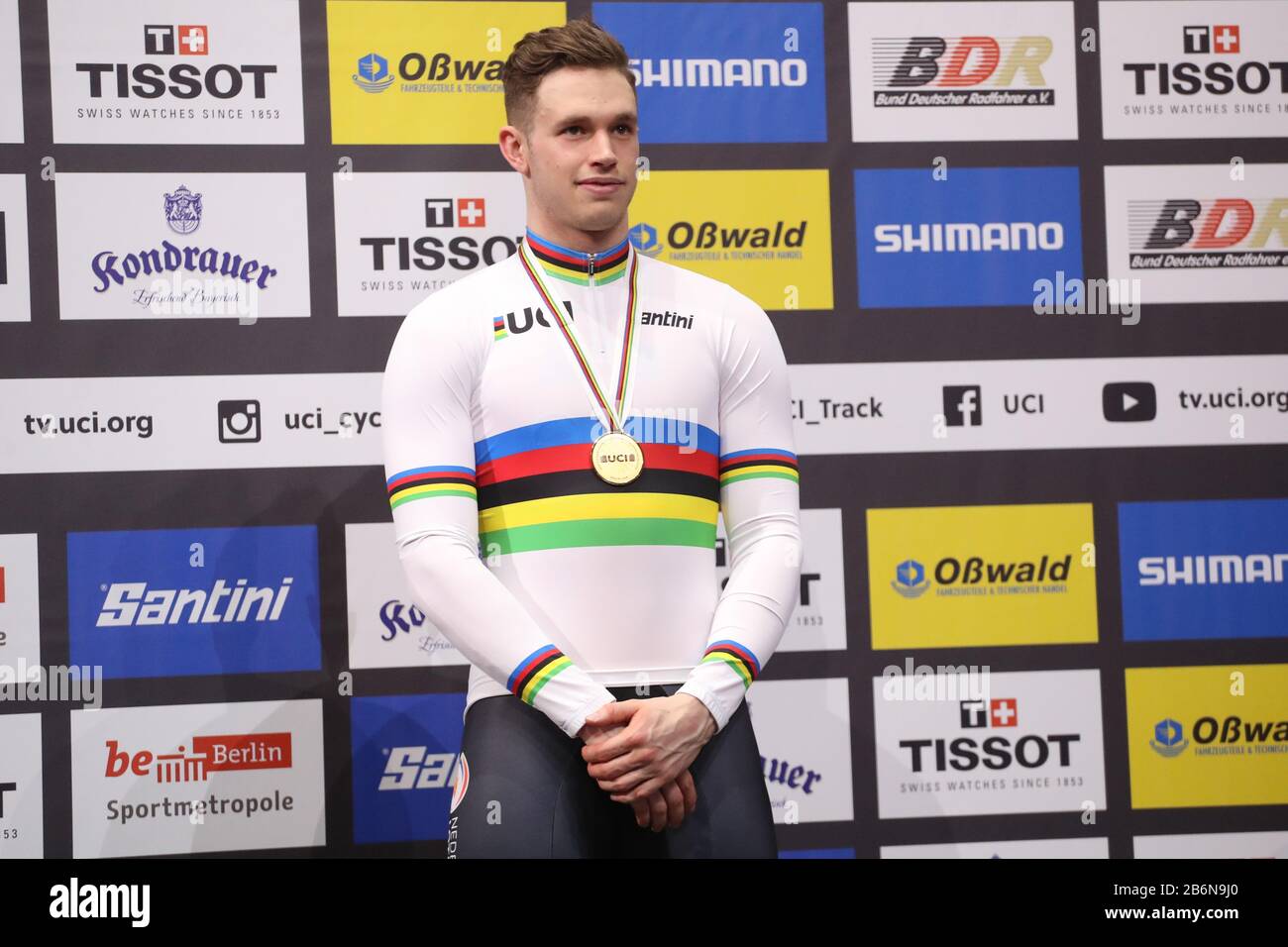 Harrie Lavreysen of Nederlandt Men's Sprint -Podium during the 2020 UCI ...