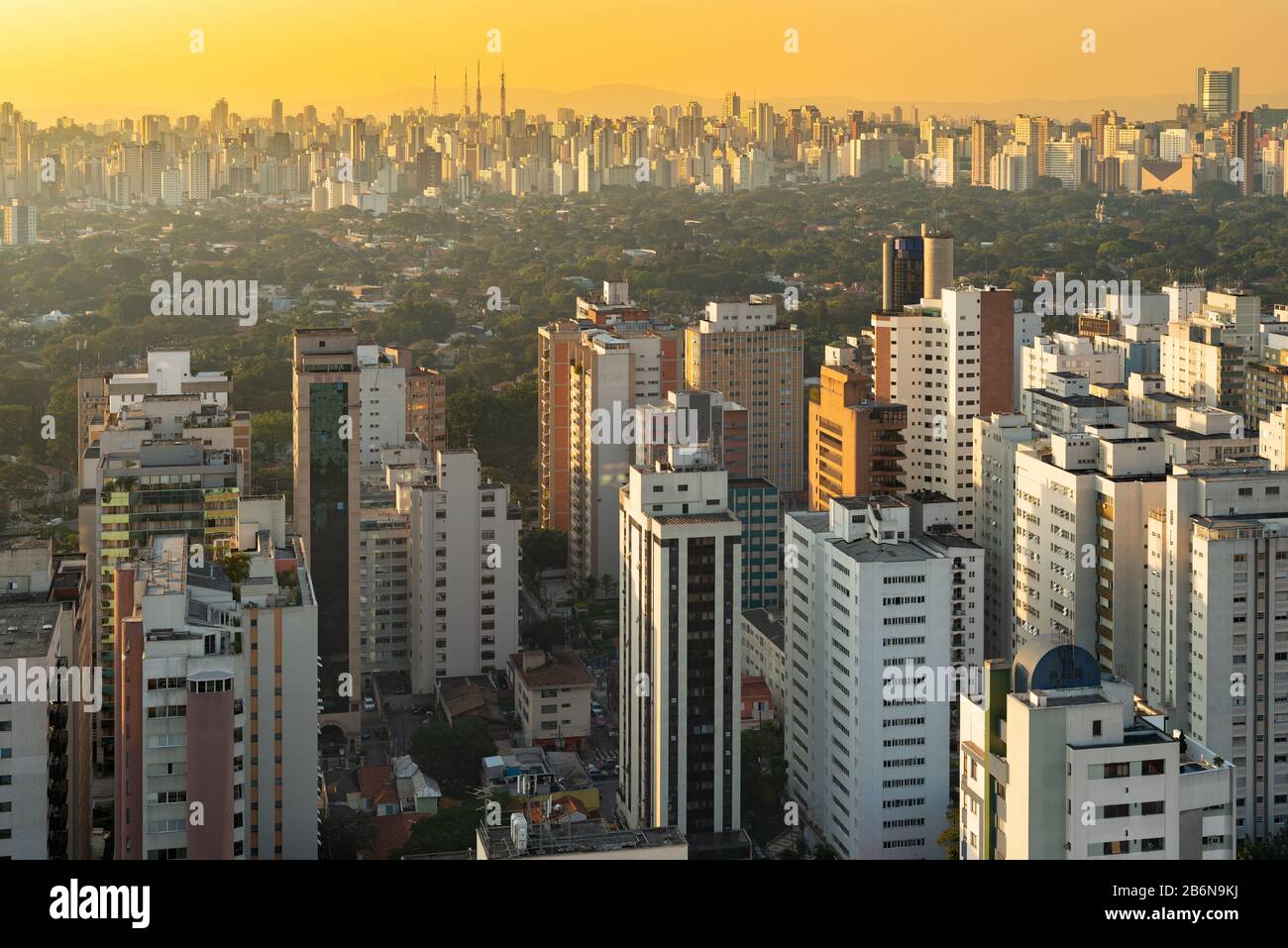 Skyline of Sao Paulo at sunset, Brazil, South America Stock Photo - Alamy