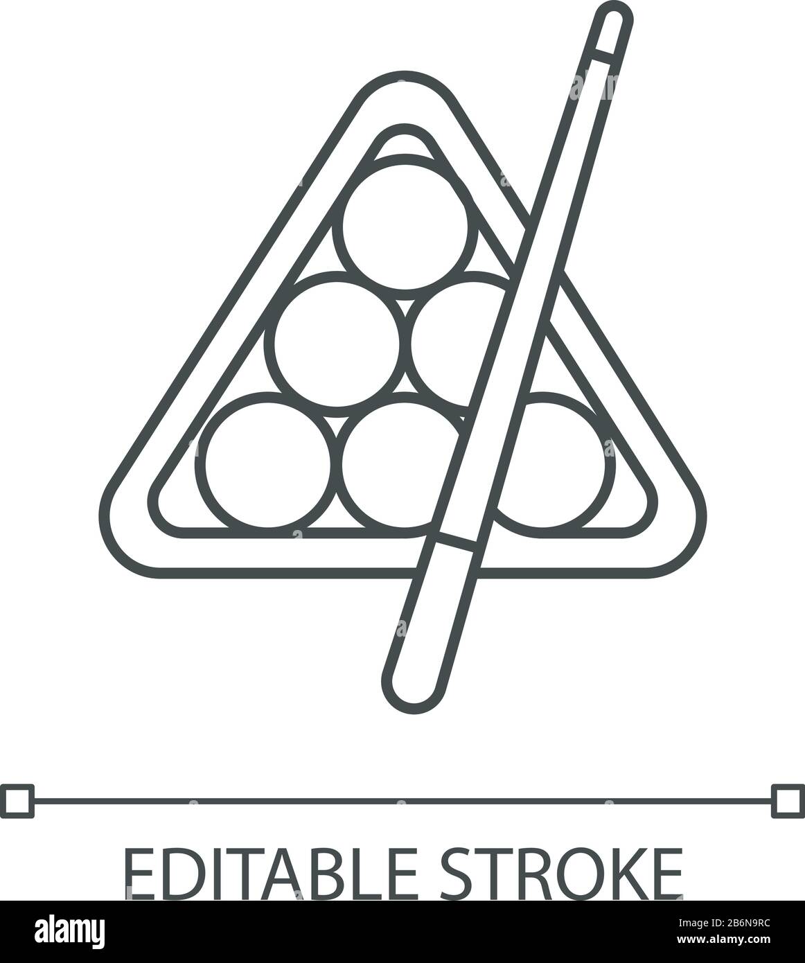 Billiards pixel perfect linear icon. Thin line customizable ...