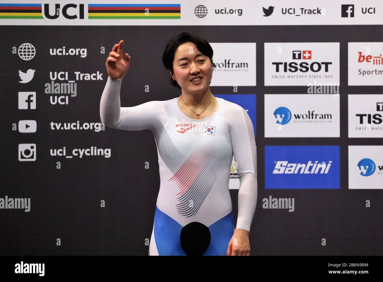 Emma Hinze of Germany Women's Keirin - Podium during the 2020 UCI Track ...