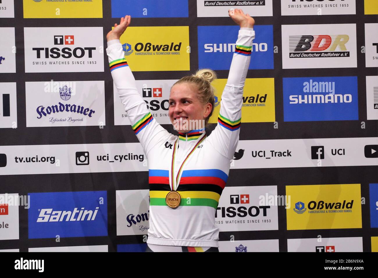 Emma Hinze of Germany Women's Keirin - Podium during the 2020 UCI Track ...