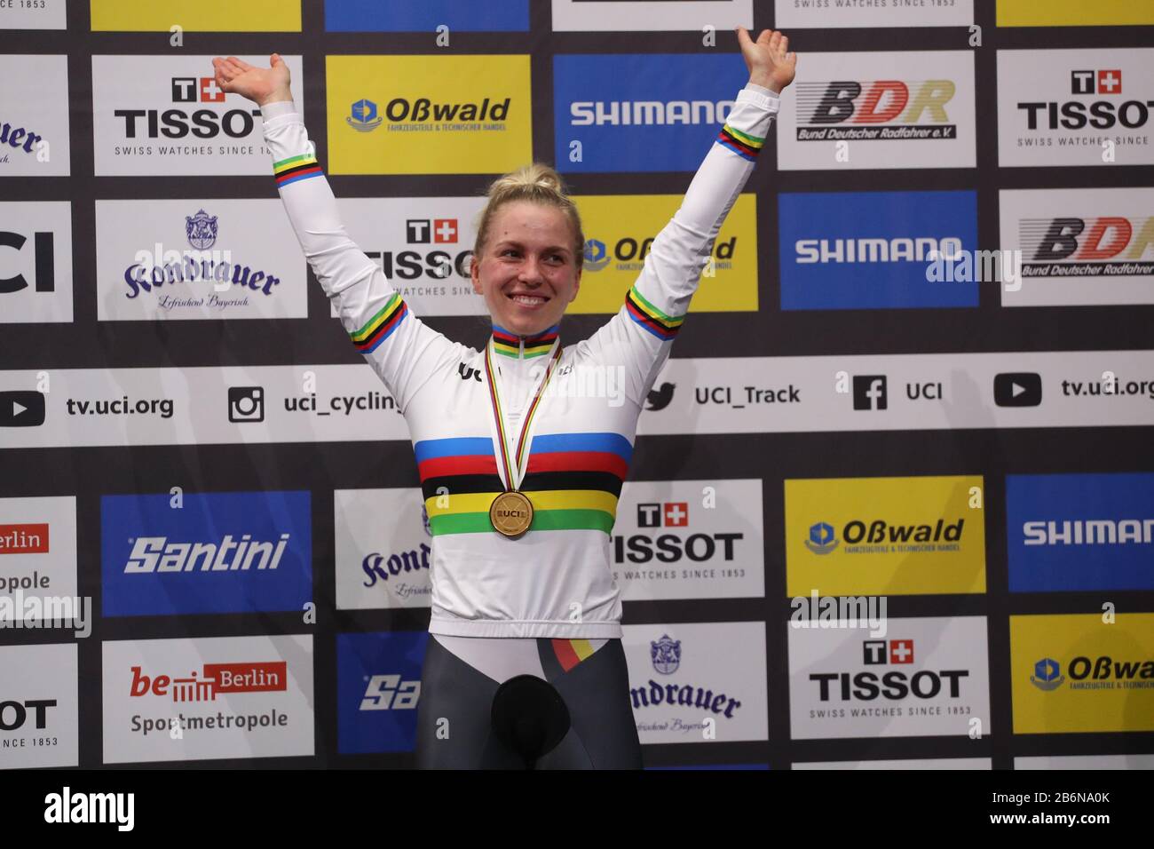 Emma Hinze of Germany Women's Keirin - Podium during the 2020 UCI Track ...
