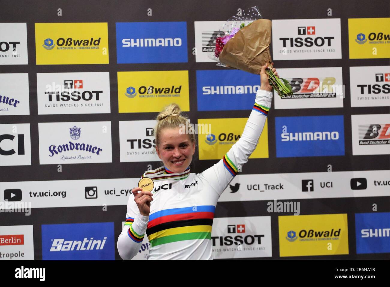 Emma Hinze of Germany Women's Keirin - Podium during the 2020 UCI Track ...