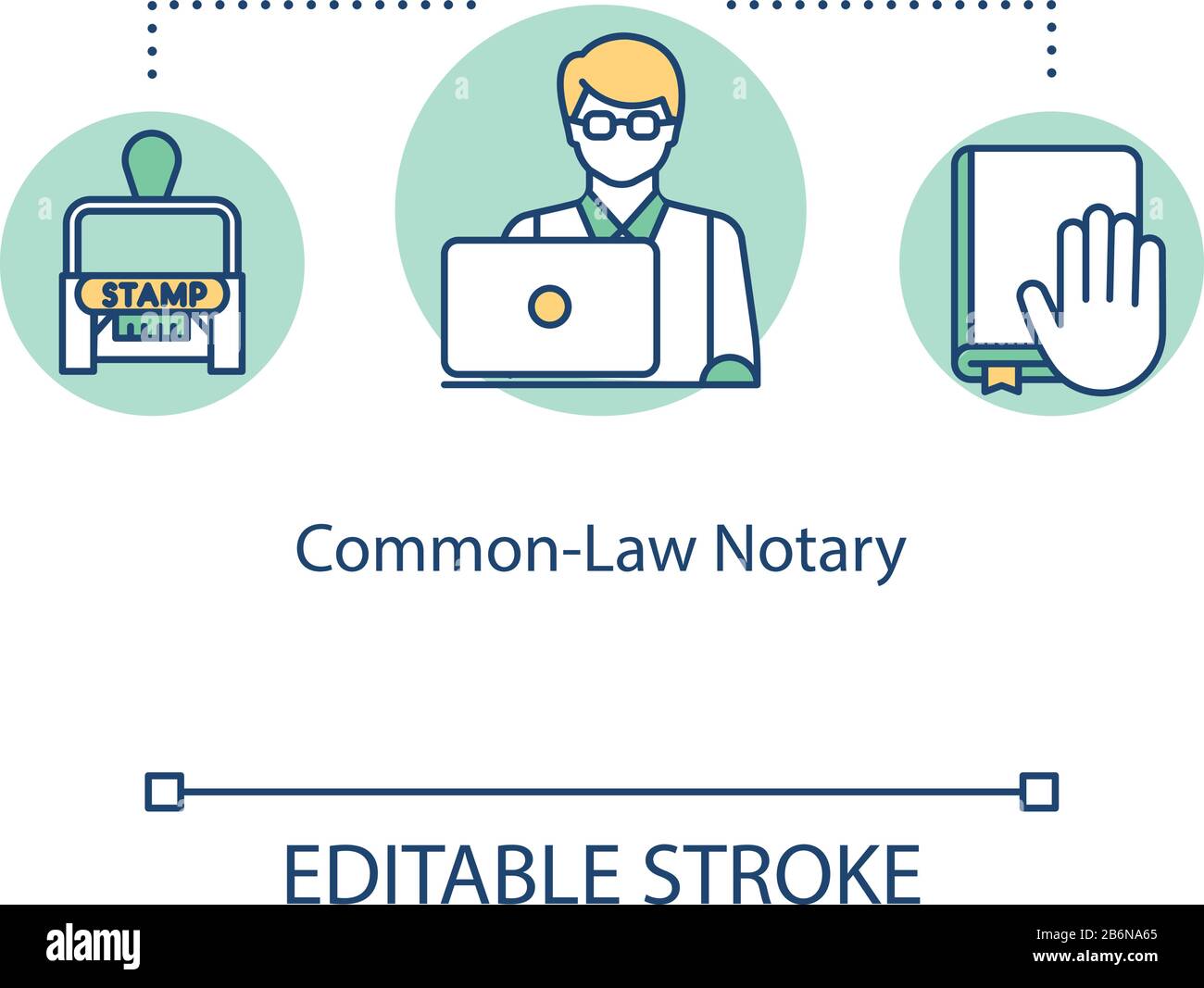 Common Law Notary Concept Icon Barrister Assistance Legal Aid