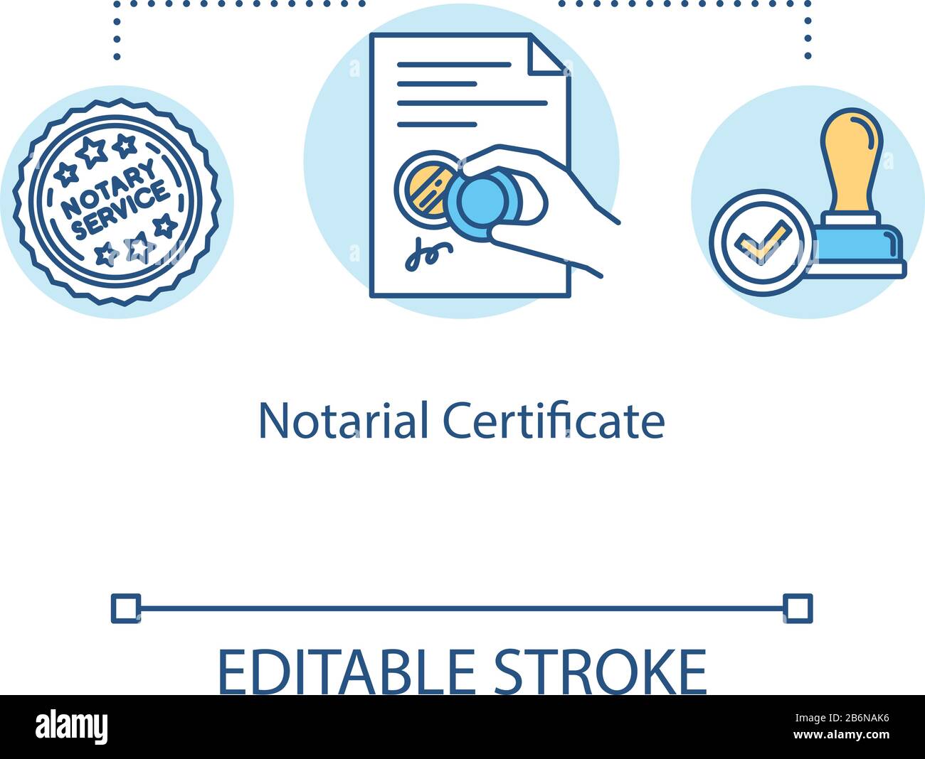 Notarial certificate concept icon. Notarization for official papers ...