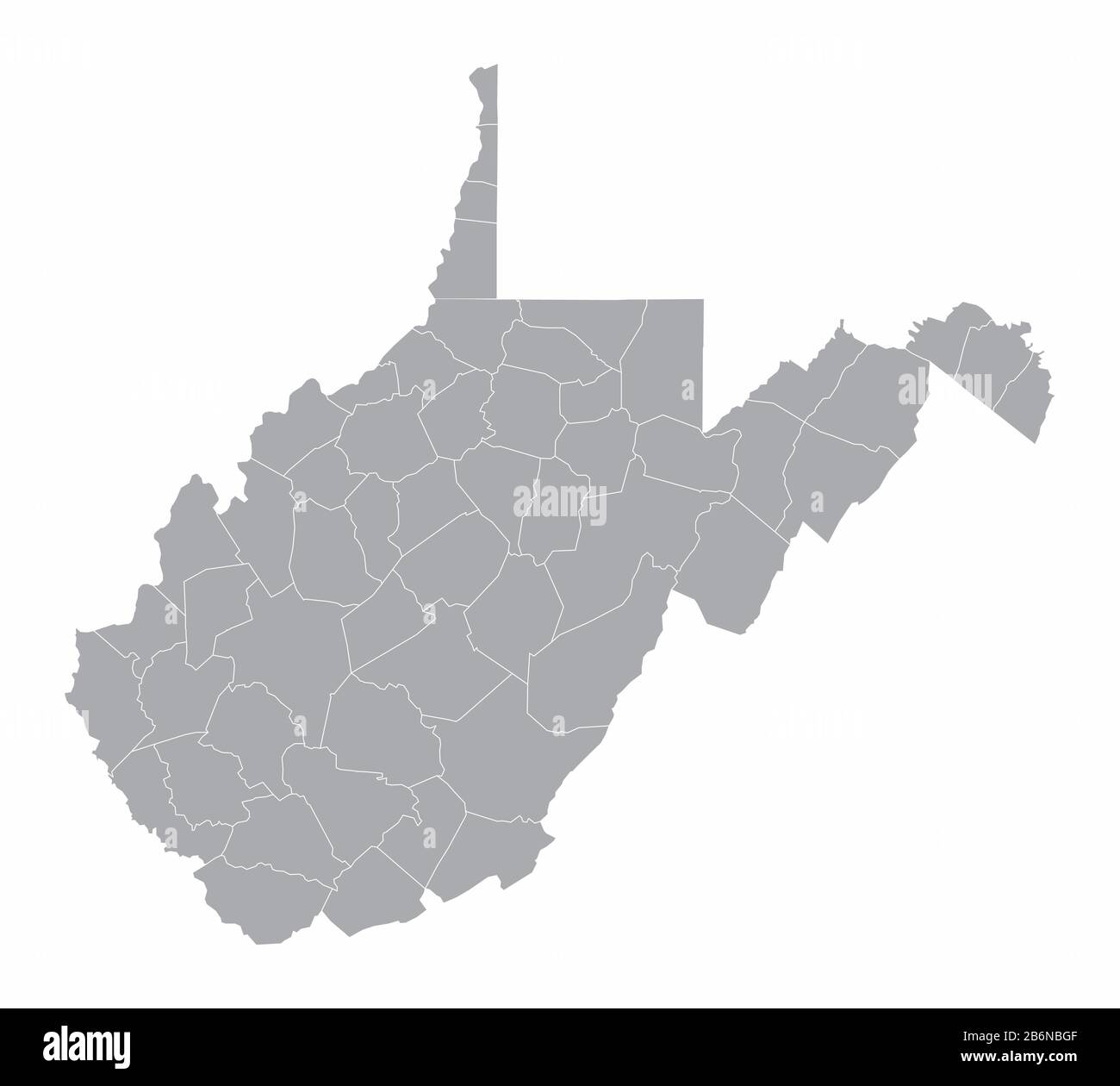 West Virginia State Counties Map Stock Vector Image & Art - Alamy