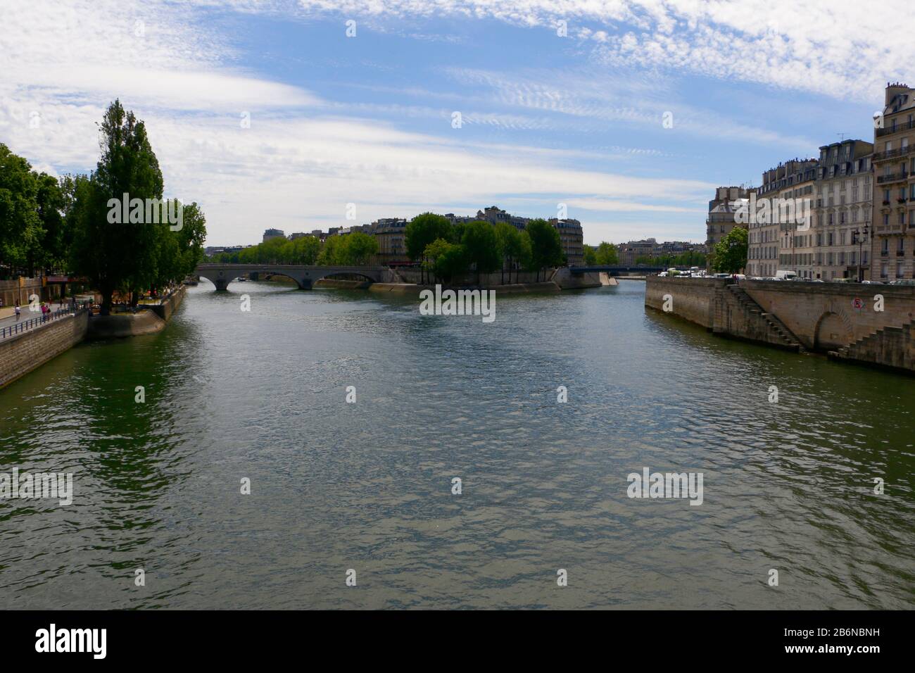 View of river Seine and traditional french buildings at the riverside ...