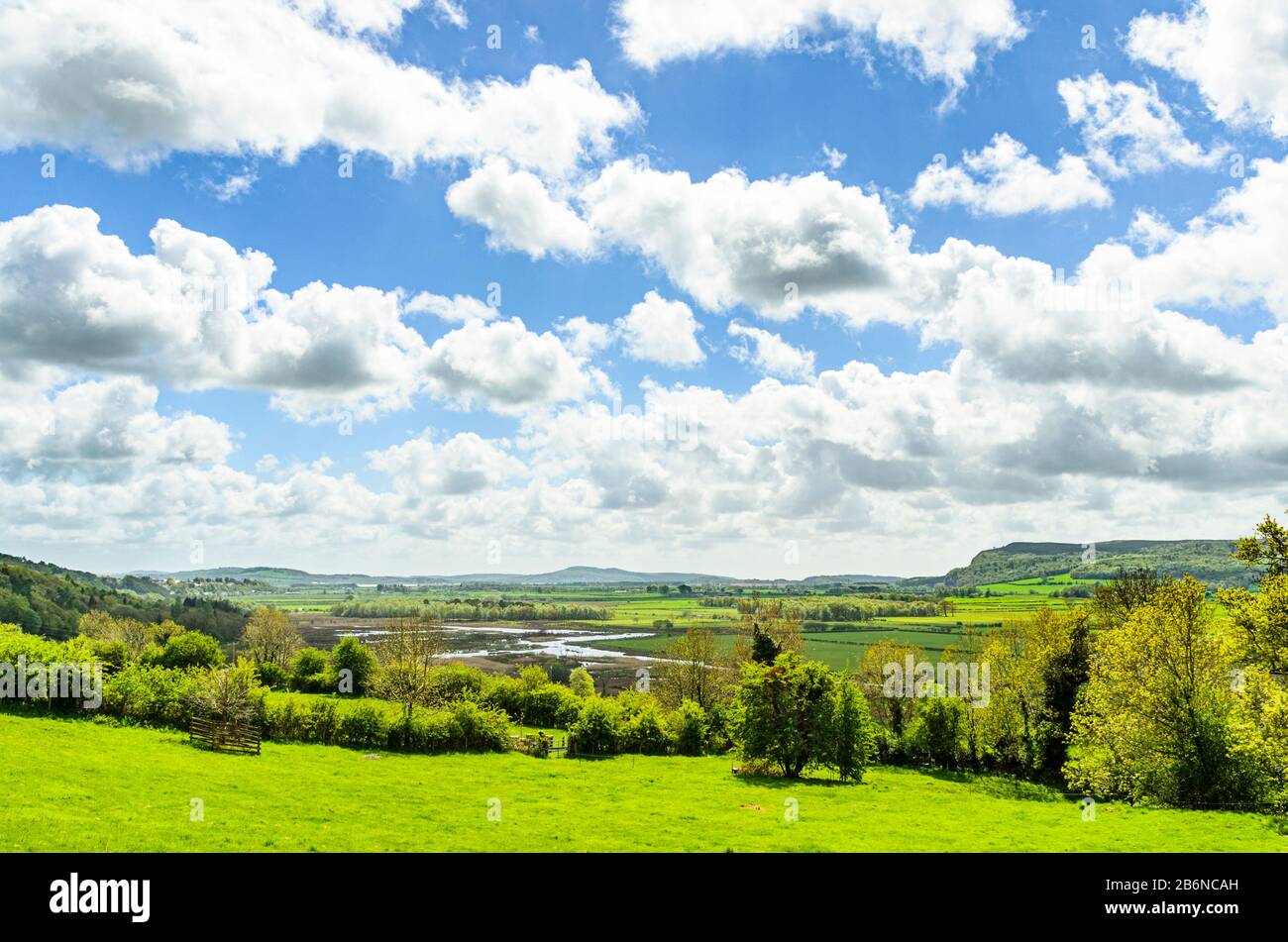 The Lyth Valley from Scout Scar in the southern Lake District Stock ...