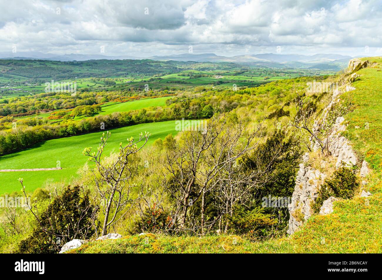 The Lyth Valley from Scout Scar in the southern Lake District Stock ...