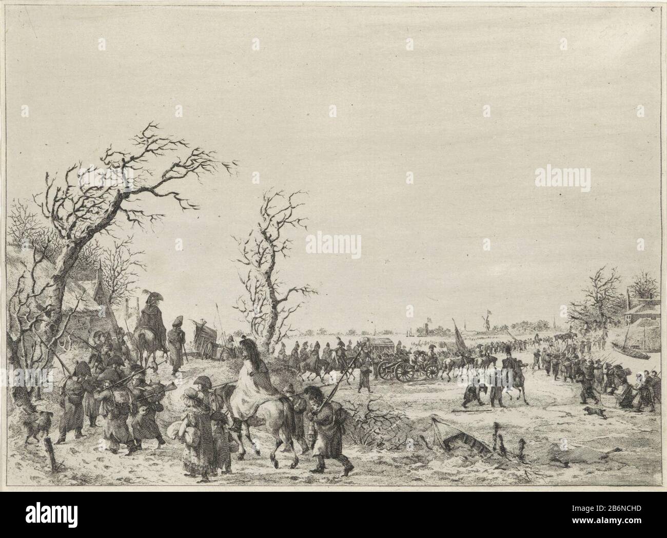 Fransen steken de bevroren Waal over, 1795 the French troops under ...