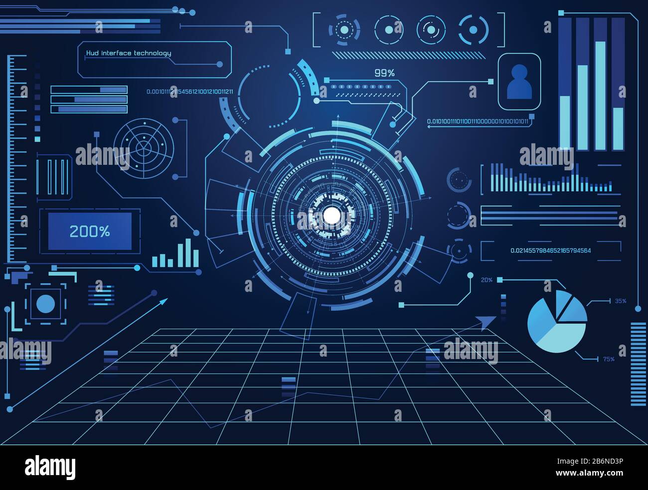 abstract technology ui futuristic concept hud interface hologram elements of digital data chart ...