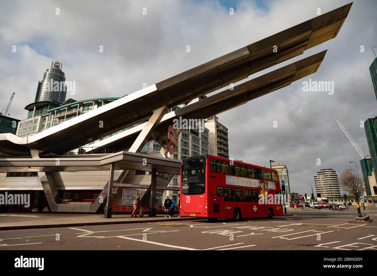 Vauxhall bus station, London Stock Photo - Alamy
