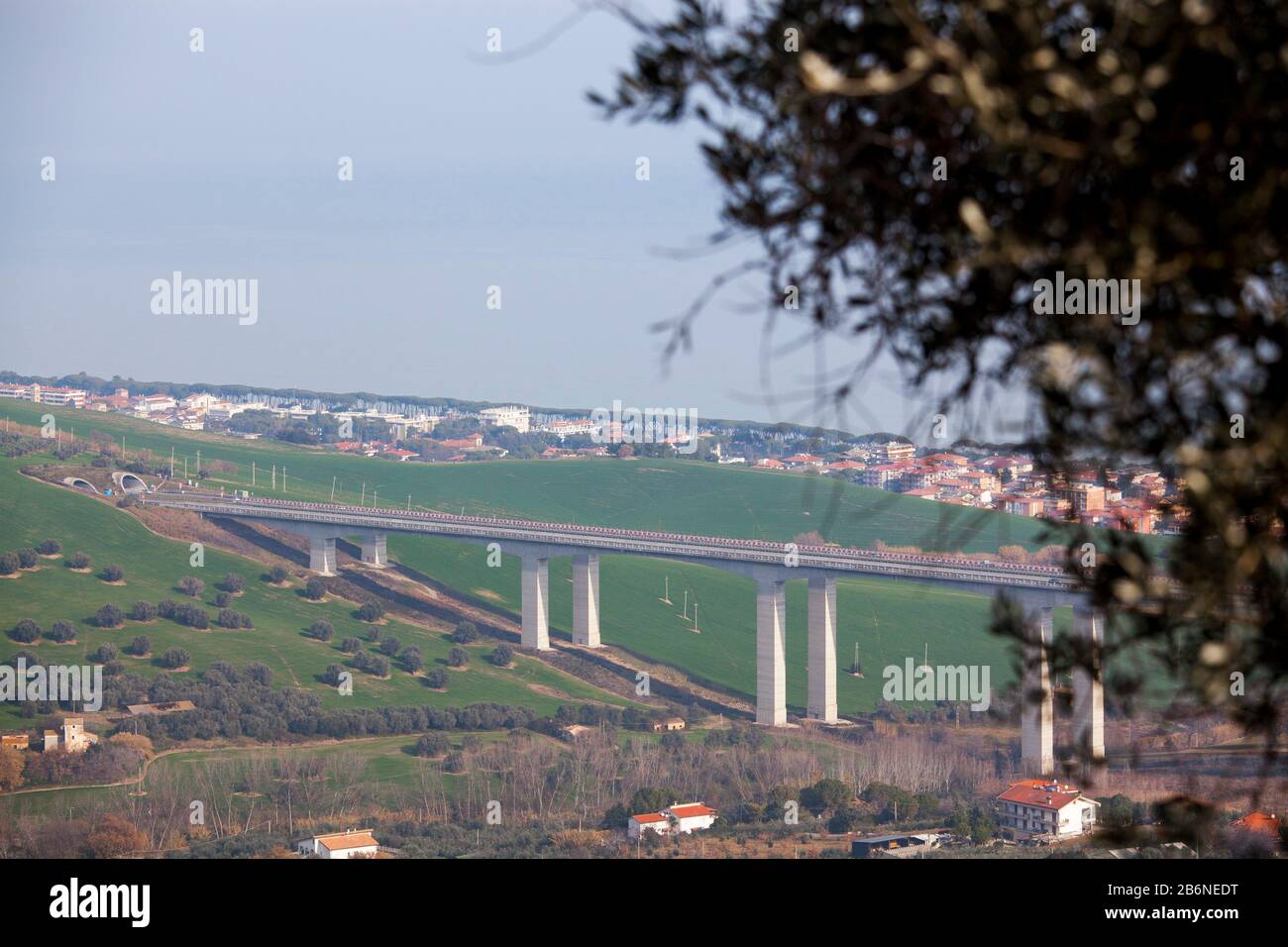 The Cerrano motorway bridge stands in Pineto, Italy. Crumbling viaducts ...