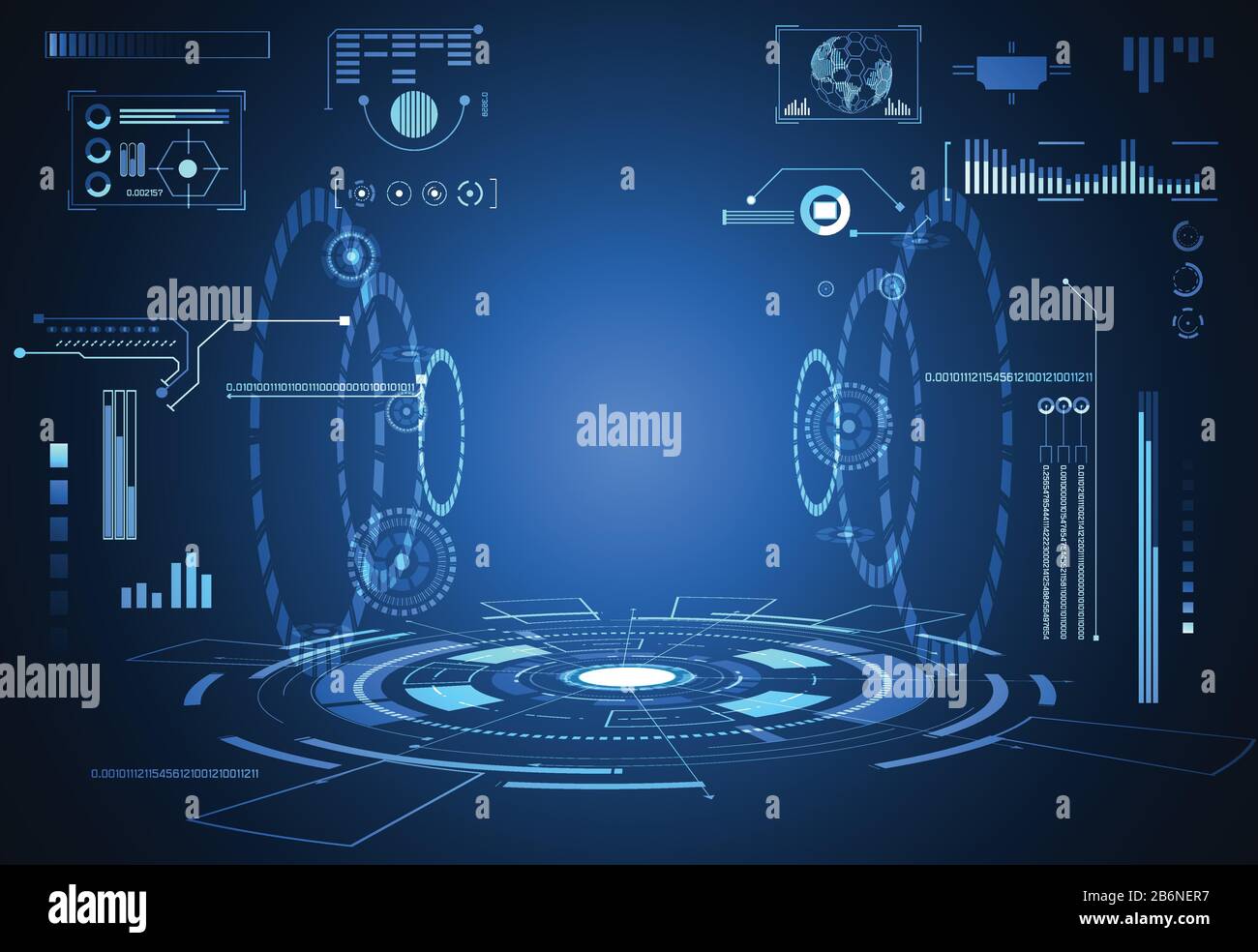 abstract technology ui futuristic concept hud interface hologram elements of digital data chart ...