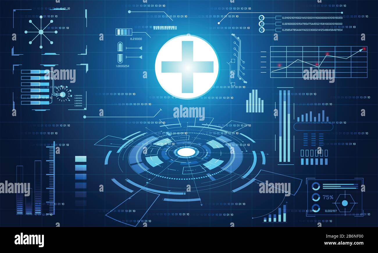 Abstract health medical science Healthcare plus digital technology ...