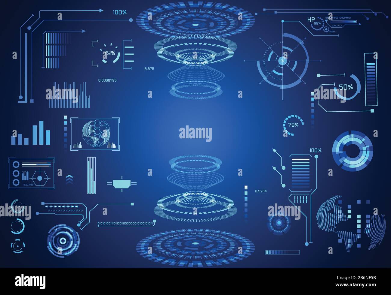 abstract technology ui futuristic concept hud interface hologram elements of digital data chart ...