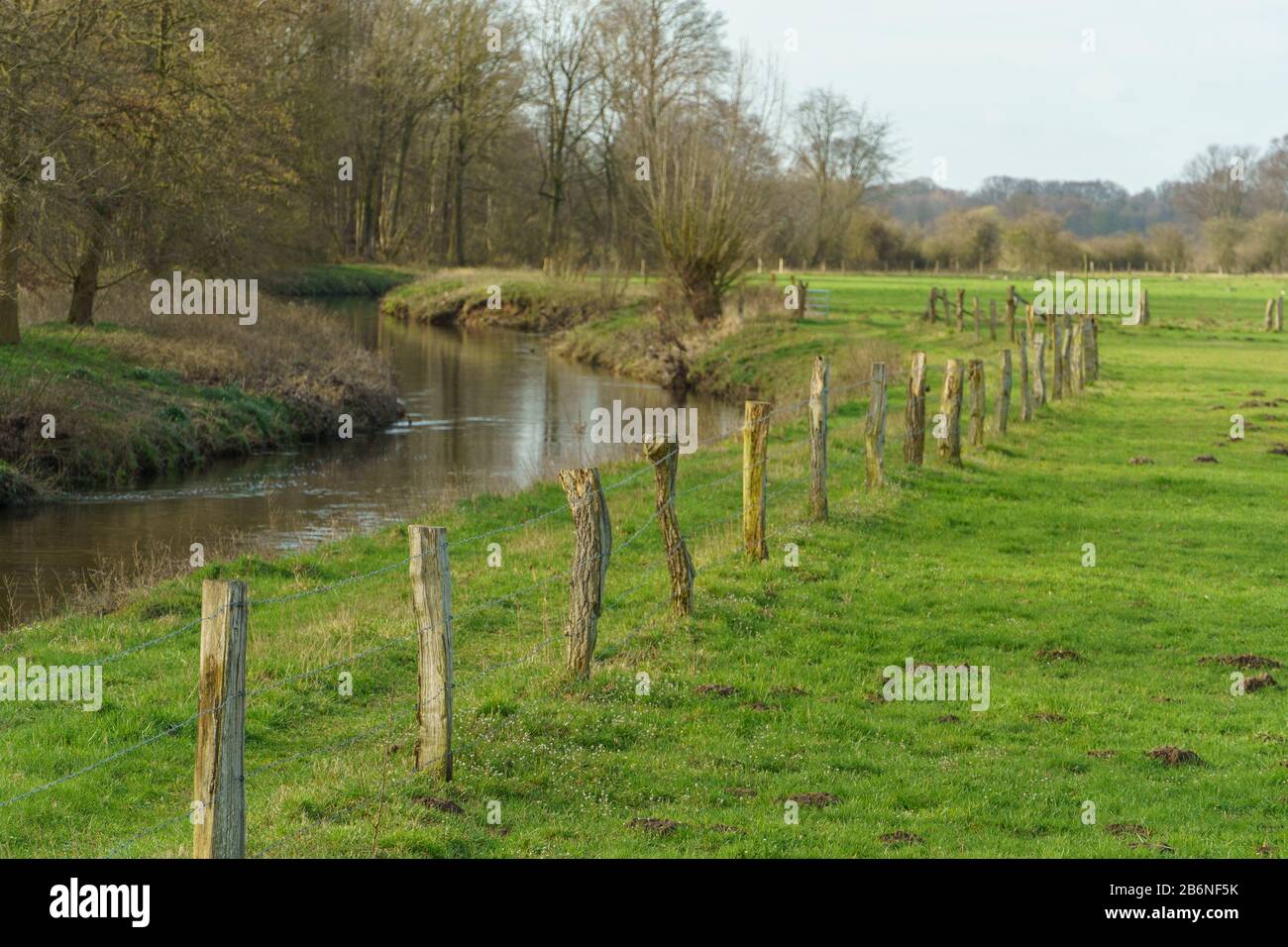 fence at the river Stock Photo - Alamy