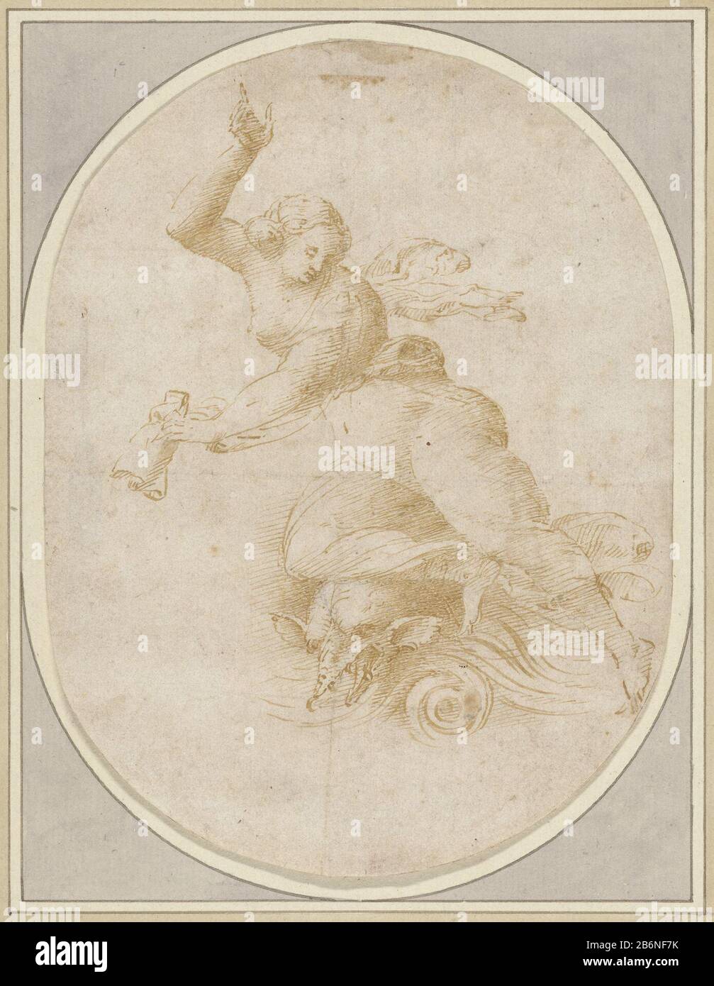 Galatea op een dolfijn Galatea on a dolphin object type: drawing Object ...