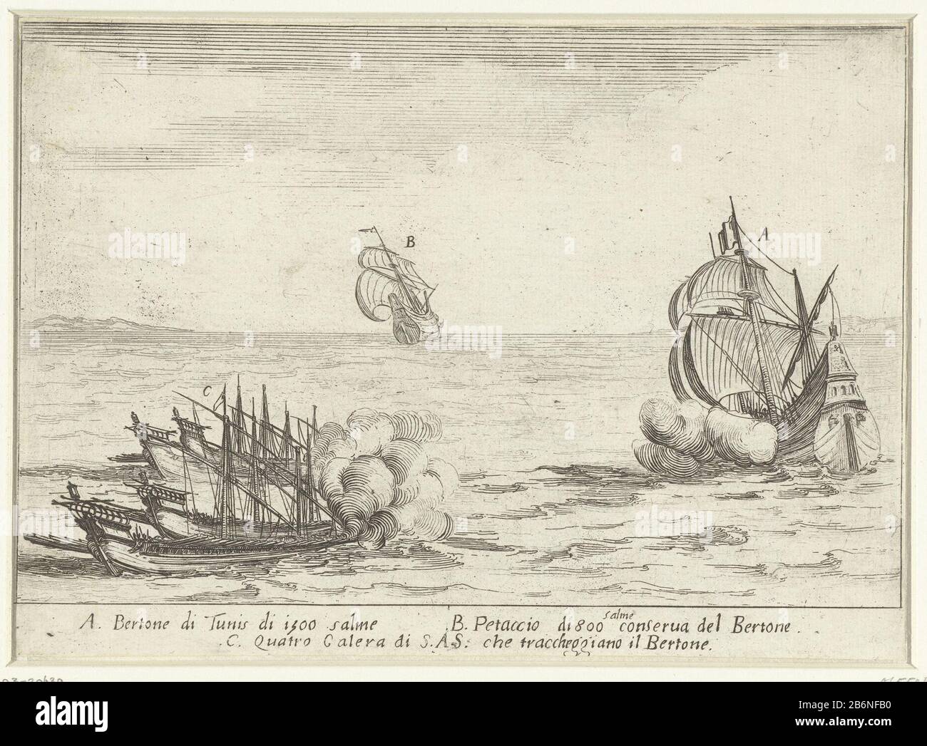 Galeien van Cosimo II de' Medici vallen een Turkse bertone aan Four ...