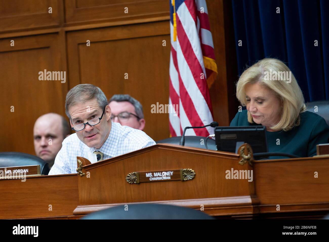 United States Representative Jim Jordan (Republican of Ohio), left ...