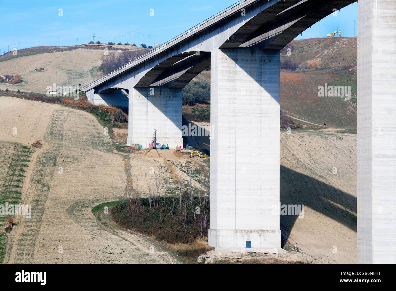 The Cerrano motorway bridge stands in Pineto, Italy. Crumbling viaducts ...