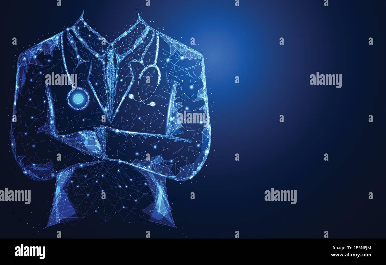 Abstract health medical science consist doctor digital wireframe ...