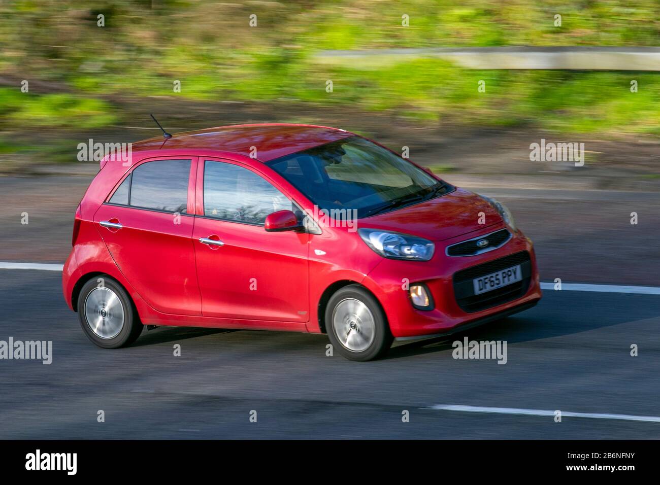 2015 Red Kia Picanto SR7; UK vehicular traffic, transport, modern ...