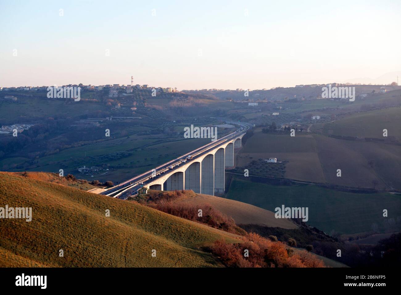 The Cerrano motorway bridge stands in Pineto, Italy. Crumbling viaducts ...