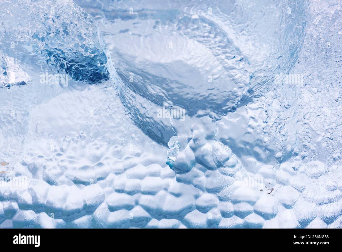 Abstract pattern in melting ice floe / iceberg showing texture due to ...