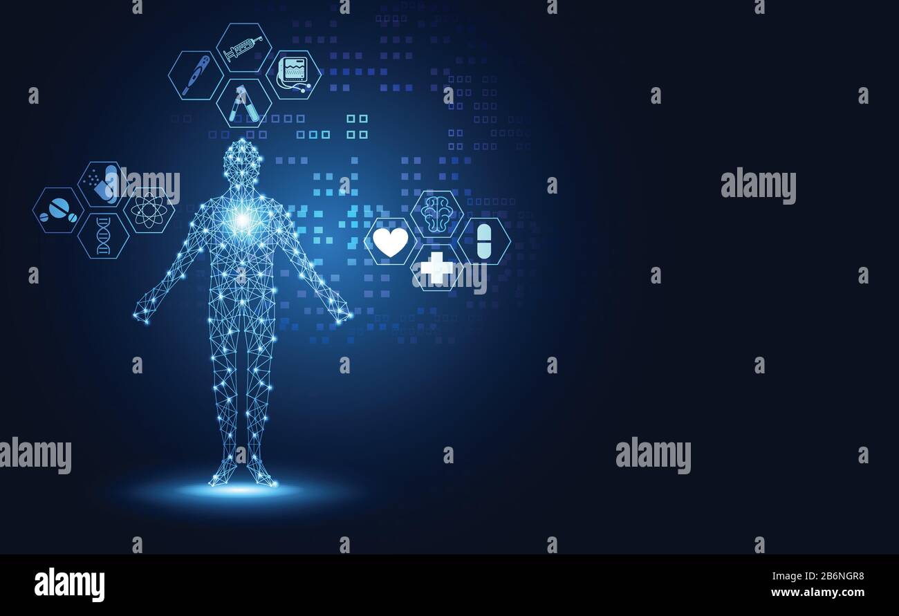 Abstract technology digital health medical concept human digital ...