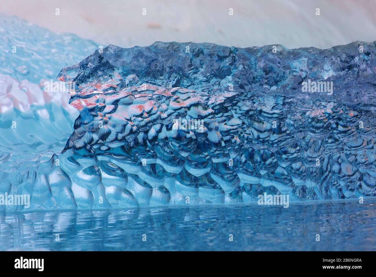 Abstract pattern in melting ice floe / iceberg showing texture due to ...