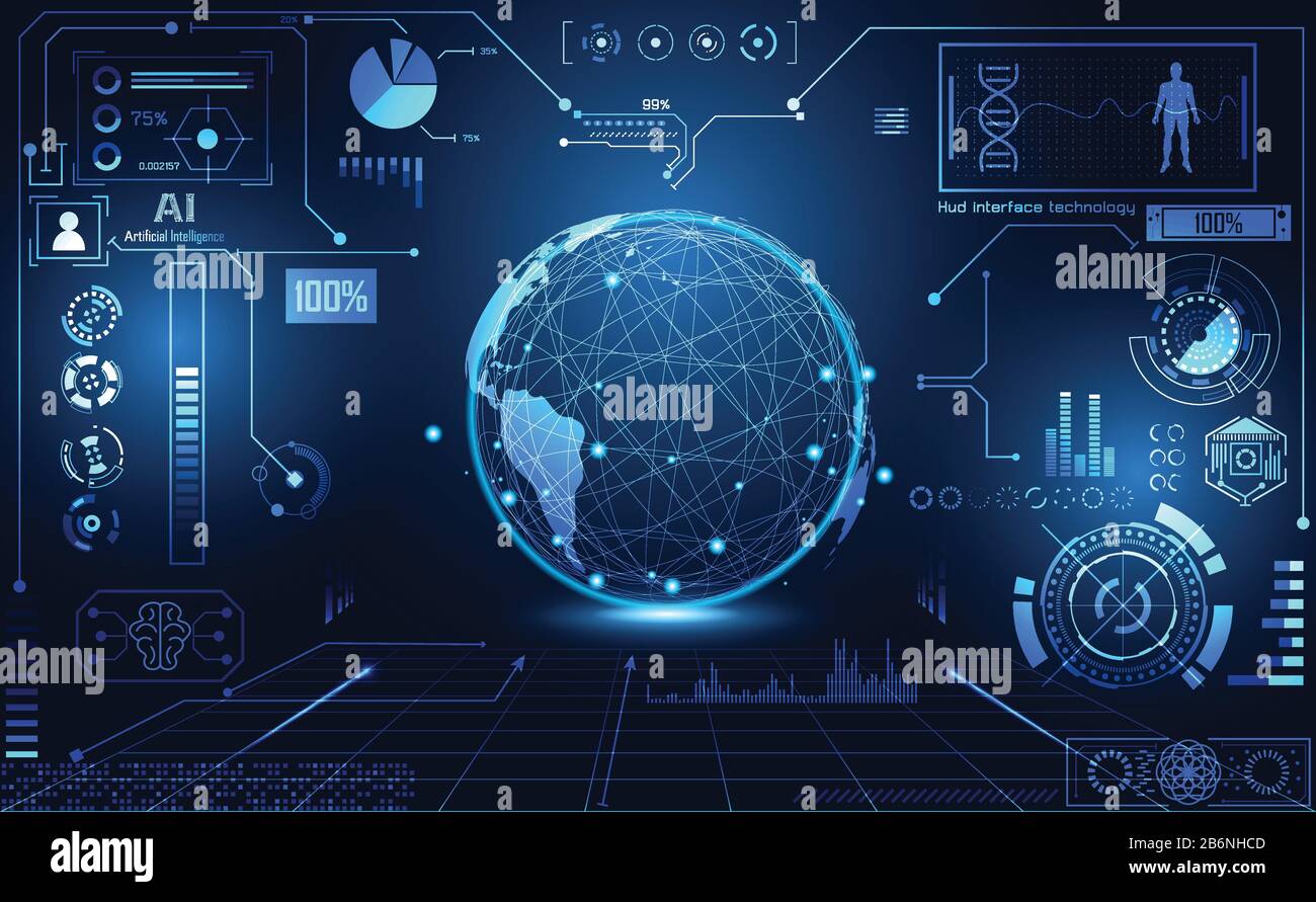 Abstract health medical world ui futuristic hud interface hologram ...