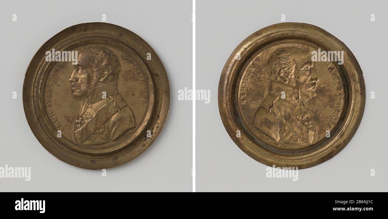 Gebhard Leberecht, vorst Blucher von Wahlstatt Eenzijdige plaquette ...