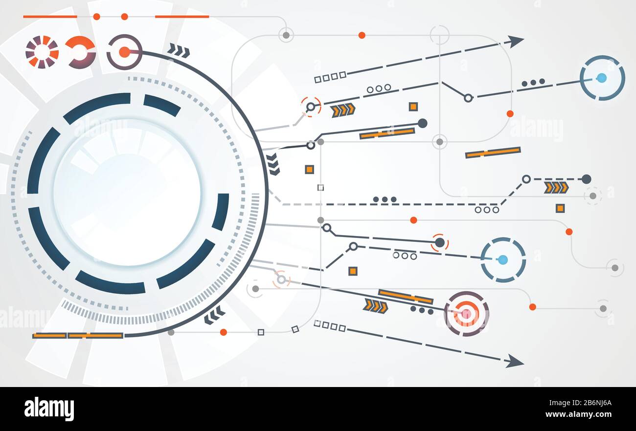 abstract technology circle circuit digital link connection on hi tech ...