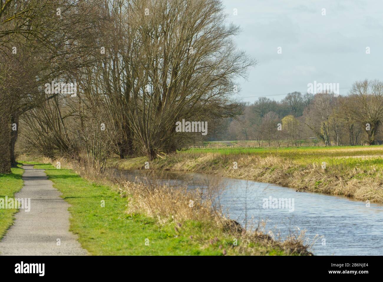 hiking at a german river Stock Photo - Alamy
