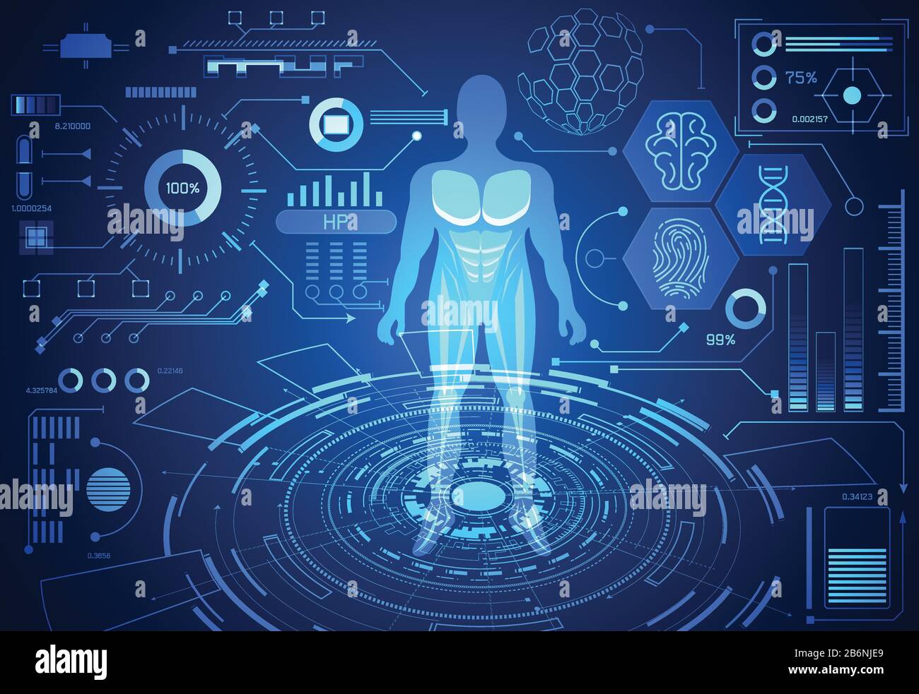 Dna analysis computer Stock Vector Images - Alamy