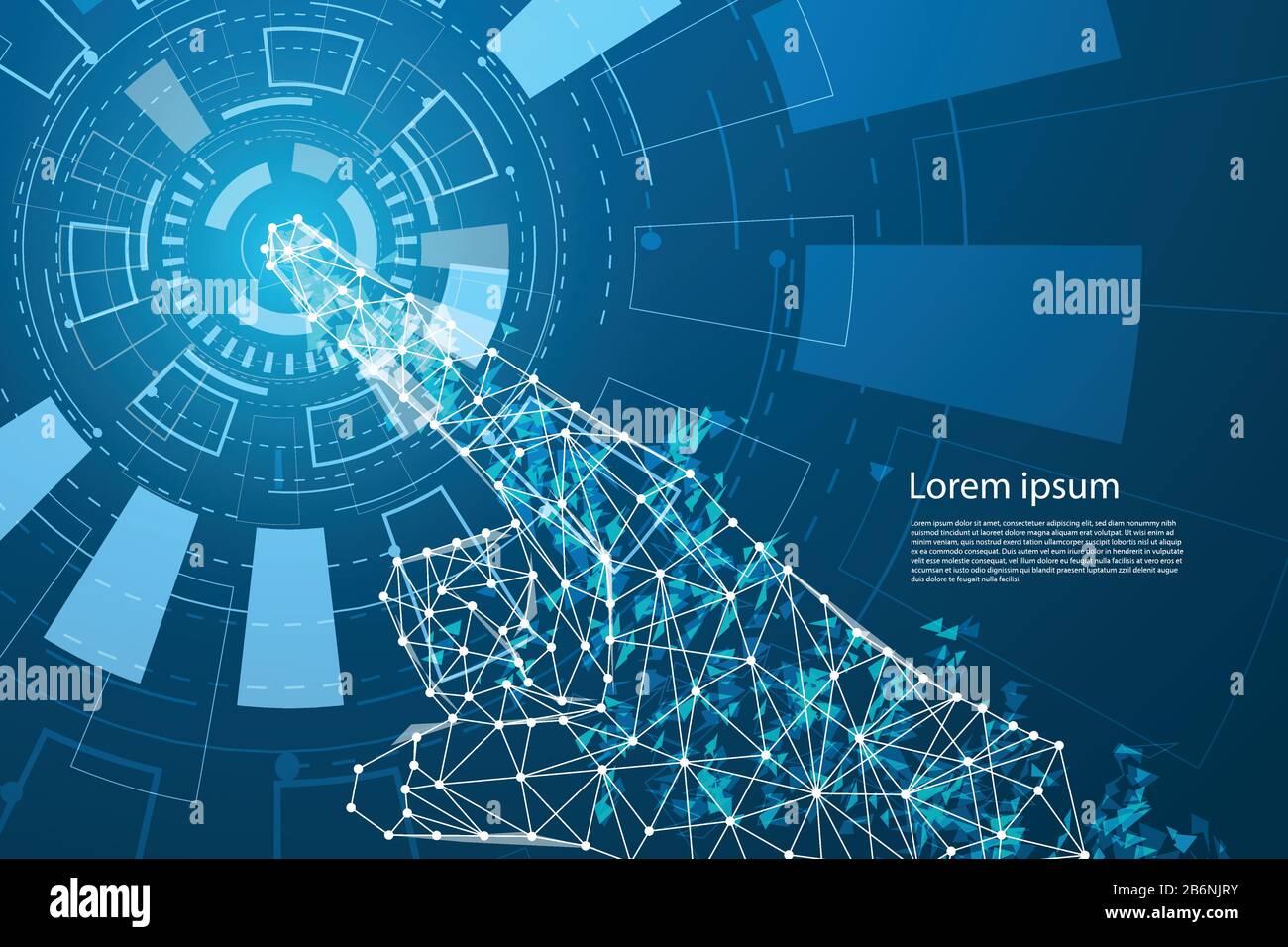 abstract technology hands digital forefinger the future Interface ...