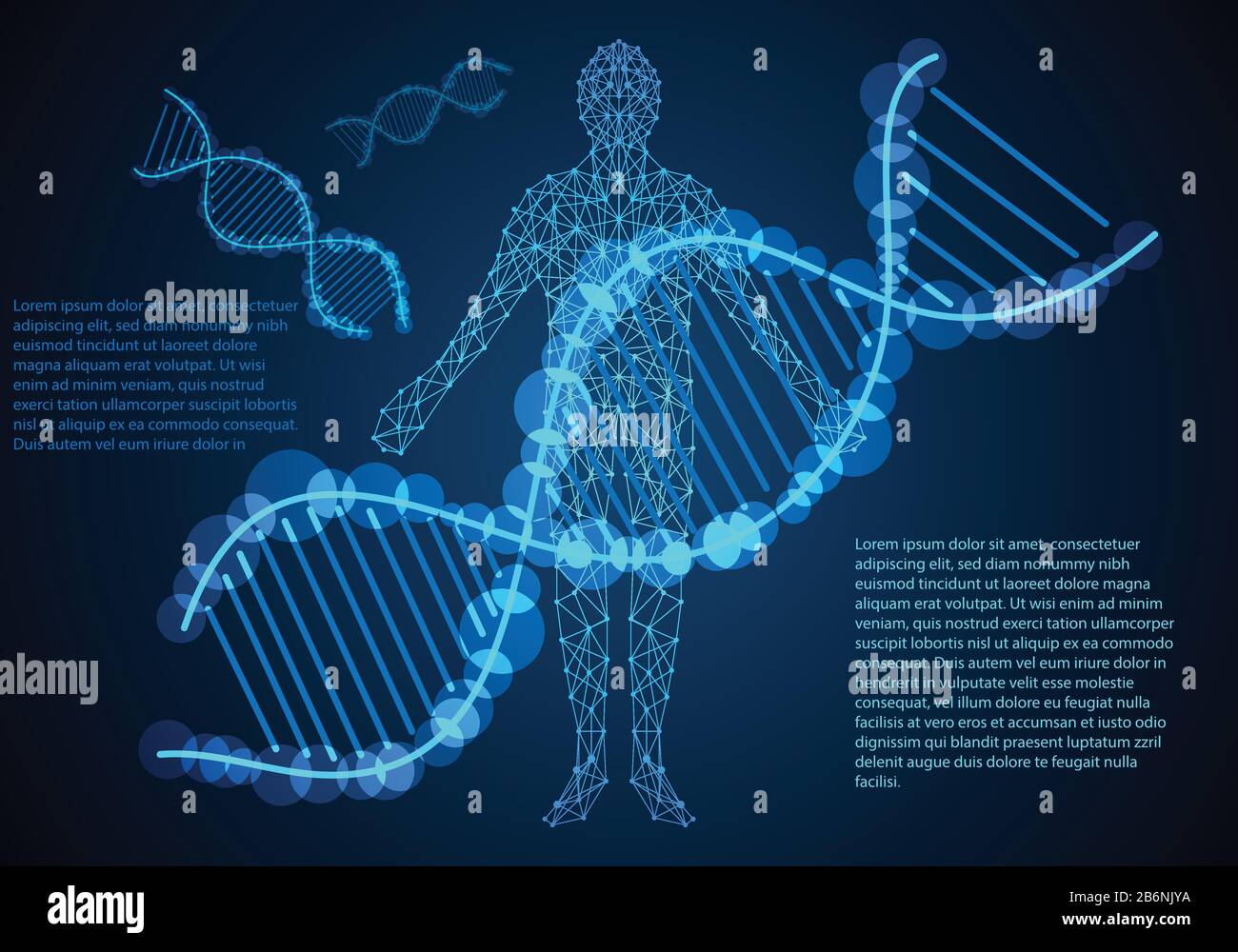 abstract science concept humans body digital link and DNA hi tech on ...
