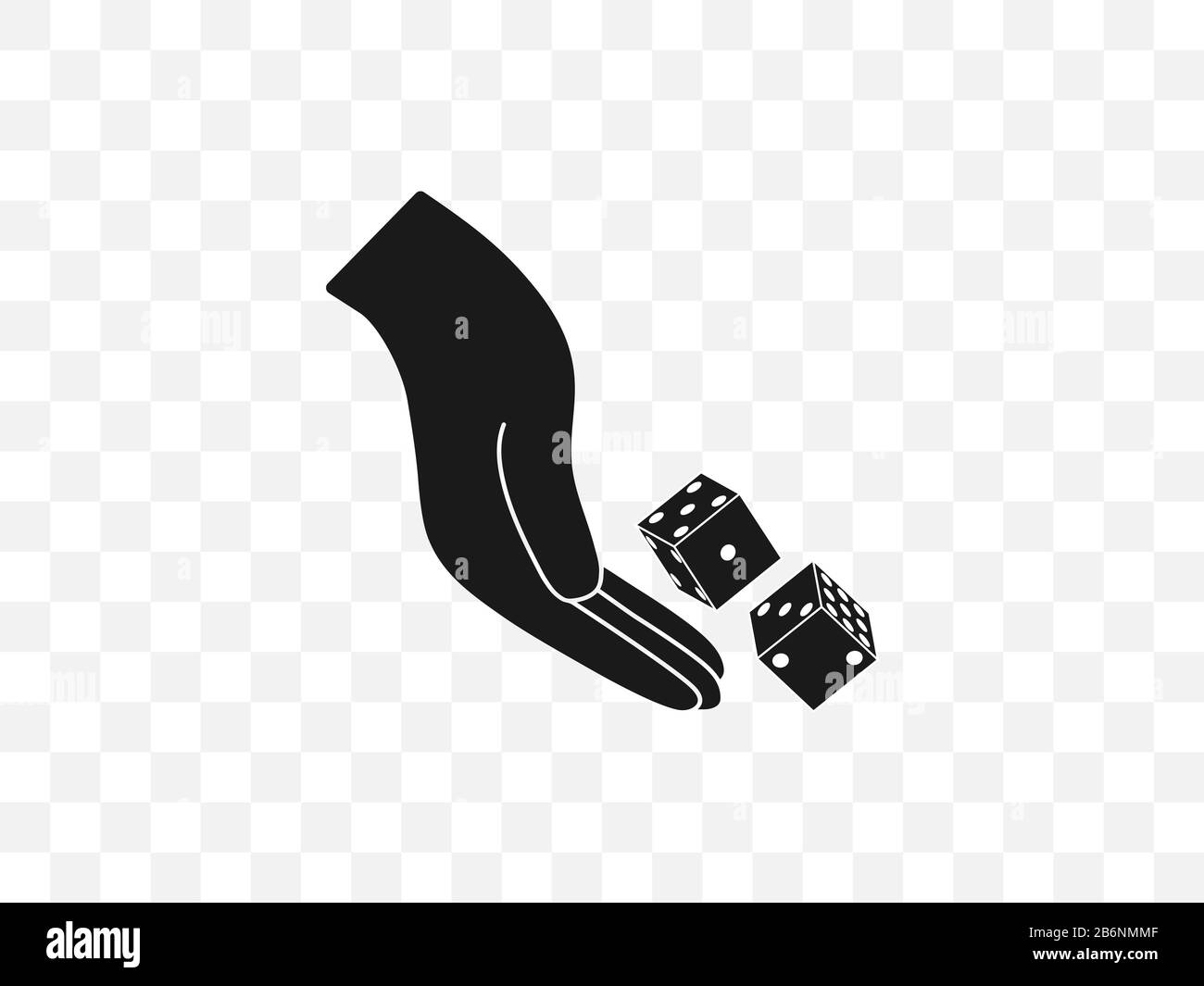 Hand throwing dice icon. Vector illustration. Isolated Stock Vector ...