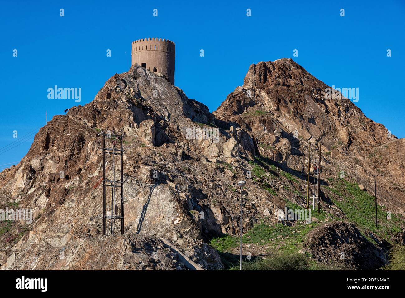 Fortress tower in Muscat in Oman Stock Photo - Alamy