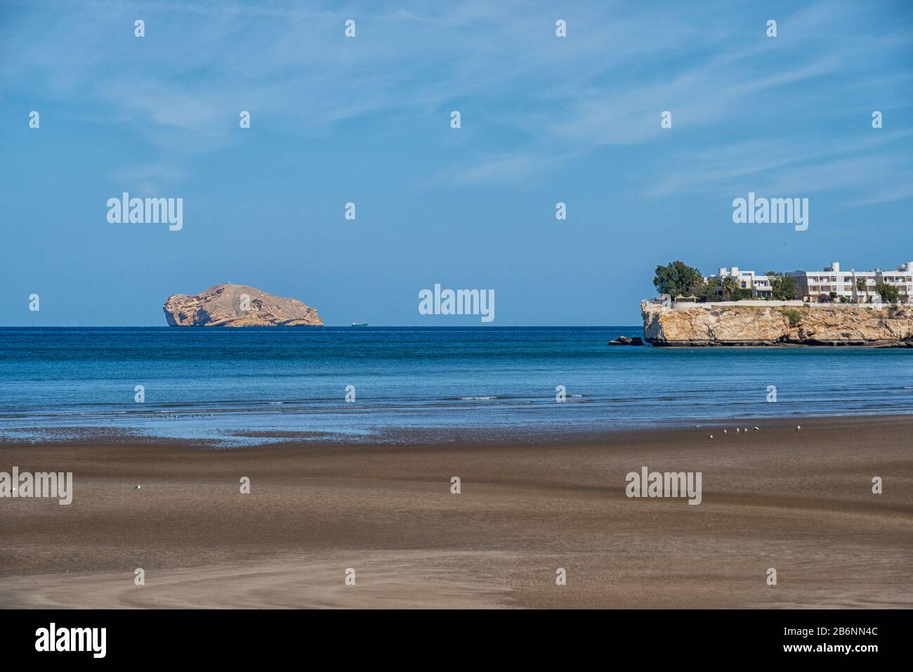 Beach and cliffs in Muscat in Oman Stock Photo - Alamy
