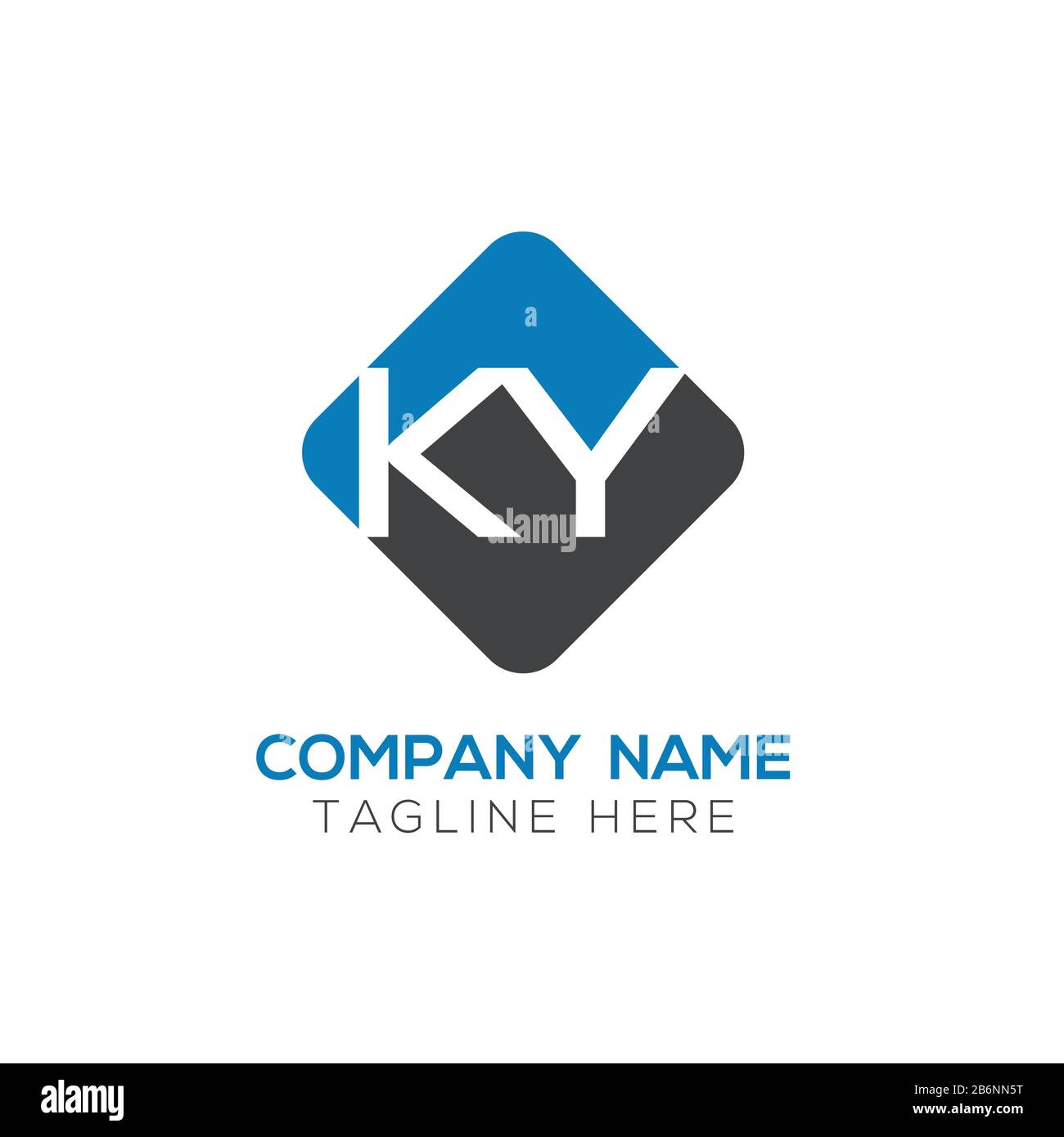 Initial ALphabet KY Logo Design vector Template. Abstract Letter KY ...