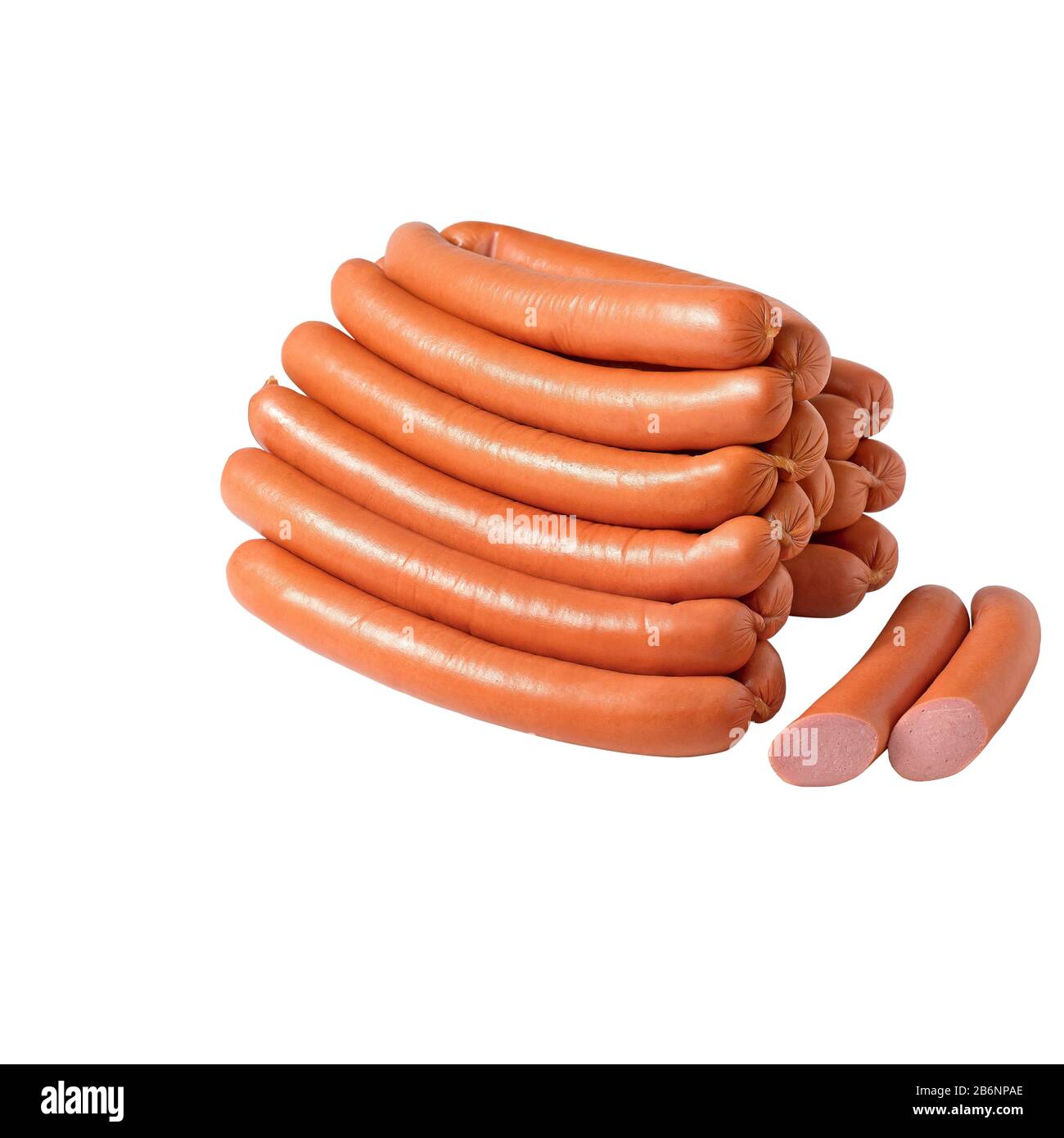 Frankfurter sausage isolated on white background Stock Photo - Alamy