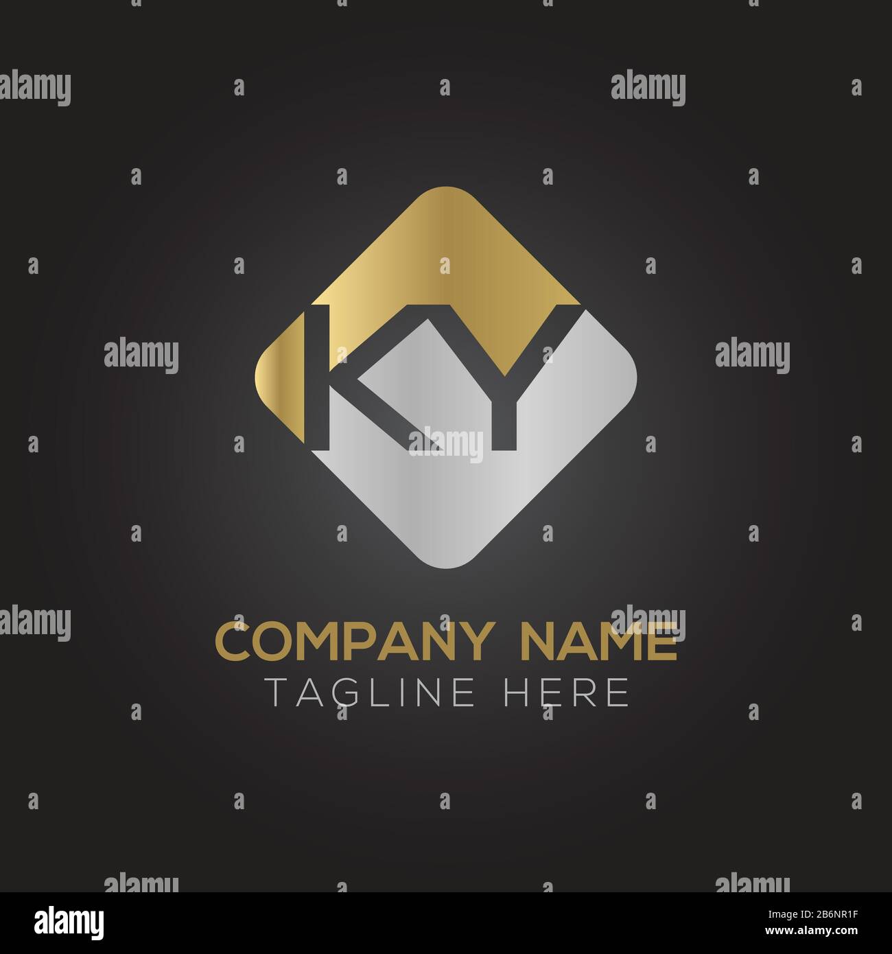 Initial ALphabet KY Logo Design vector Template. Abstract Letter KY ...