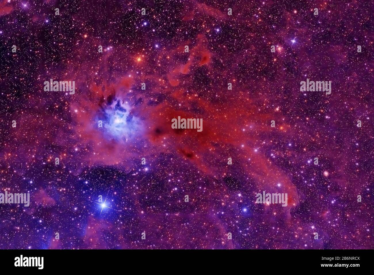 Beautiful red cosmic nebula in deep space. Elements of this image were ...