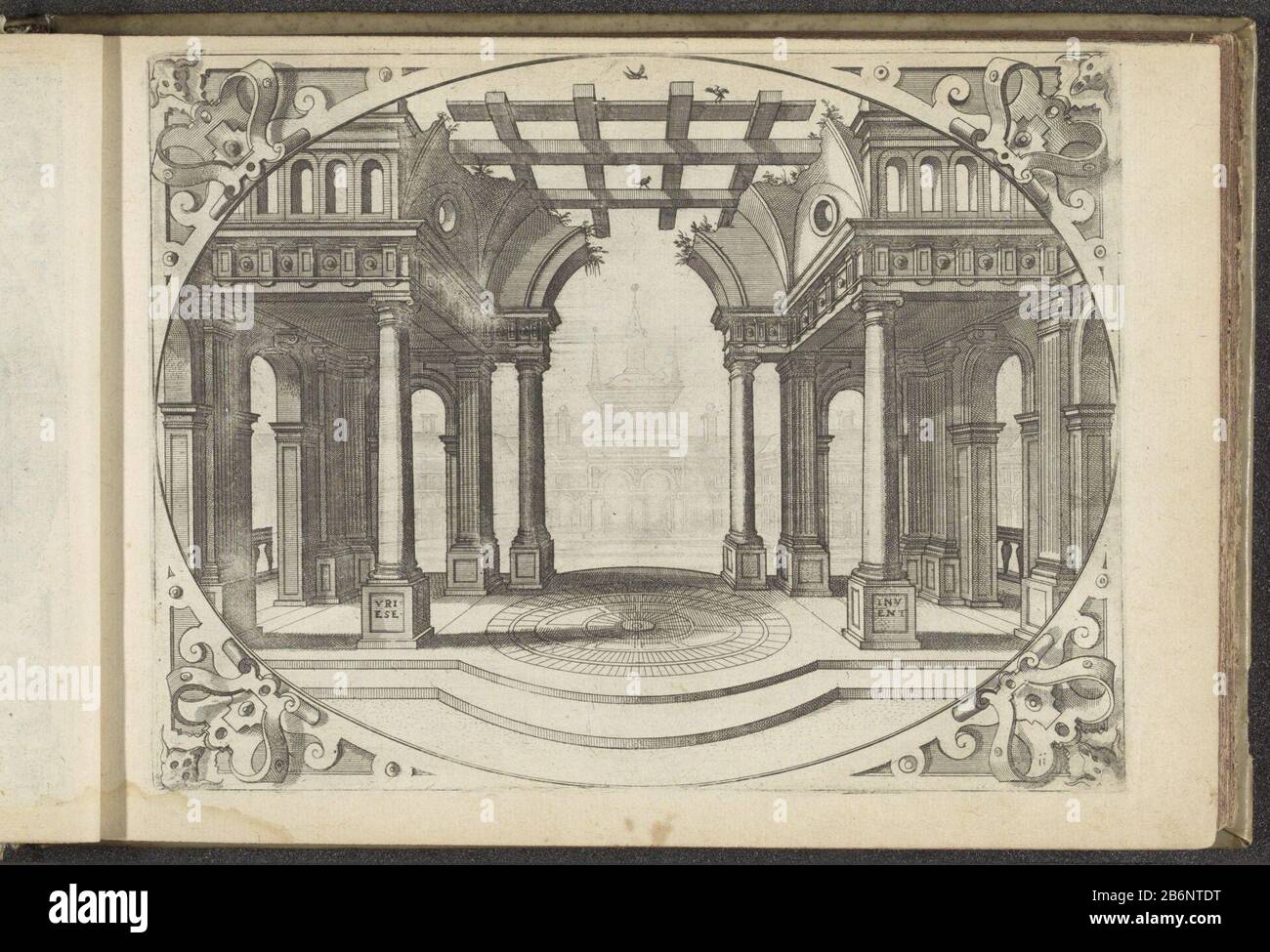 Ruined gate supported by Ionic column oval architectectonische ...