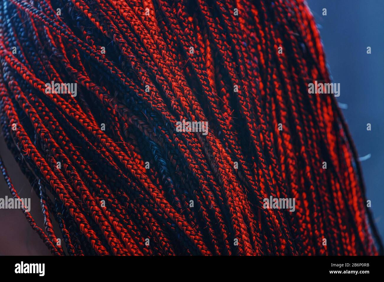 Close-up of afro pigtails braids in Zizi and Kanekalon technique with ...